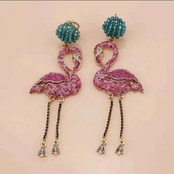 Jewelry | Flamingo Rhinestones Drp Earrings Nwt | Poshmark